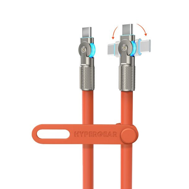 HyperGear 12 ft. USB-C to USB-C Chunky 180 Cable w/Rotating Connectors ...